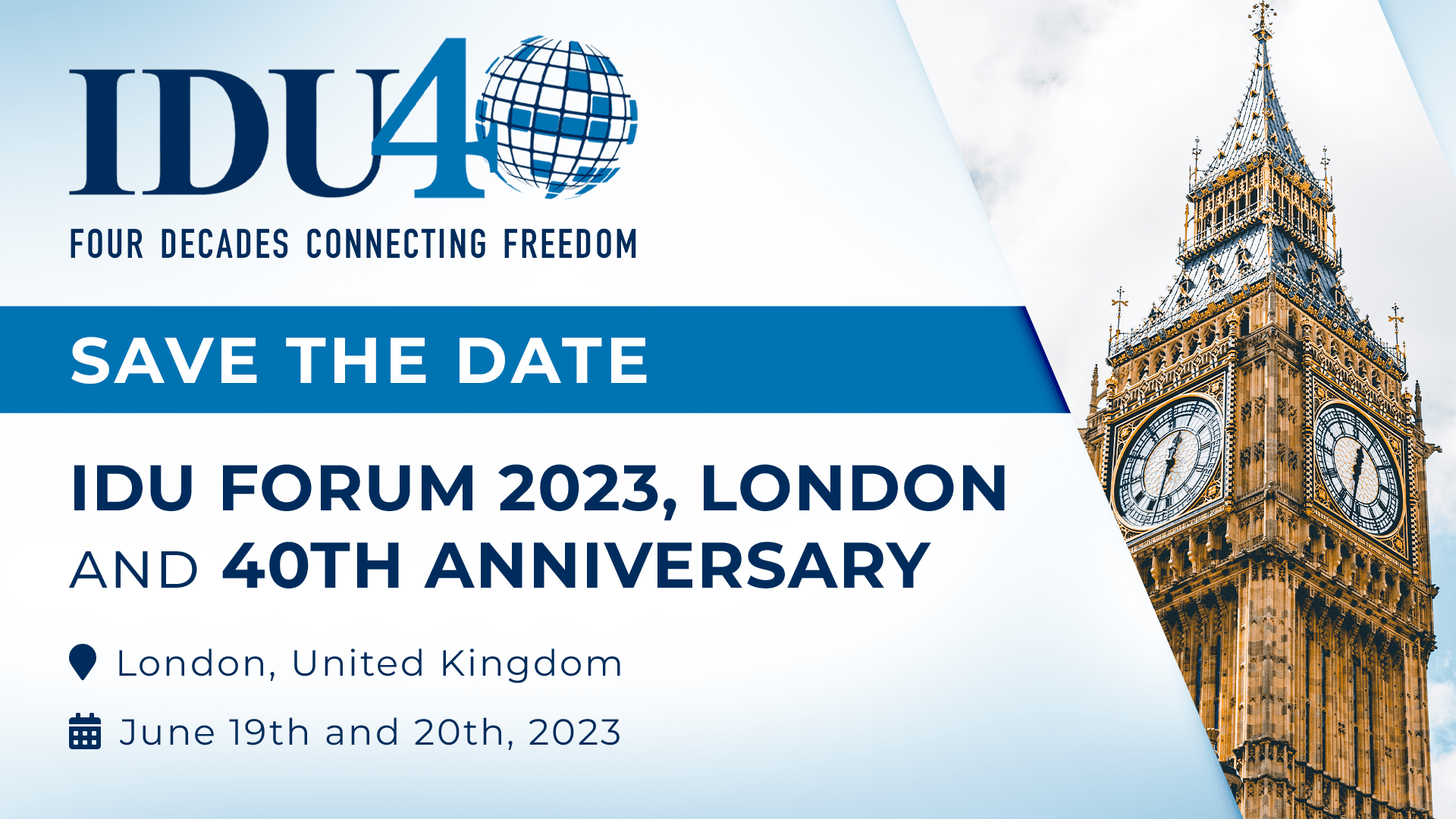 Save the Date: IDU Forum 2023, London and 40th Anniversary ...